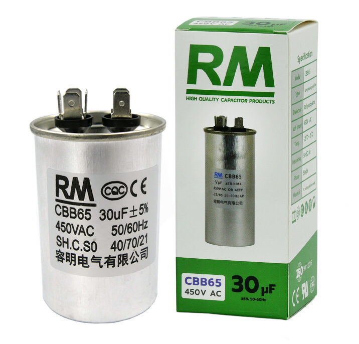 คาปาซิเตอร์แอร์ RM แบบ CBB65 ขนาด 30 uF (ไมโครฟารัด) แคปรันแอร์ แคป ...